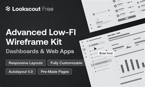 Lookscout Low Fi Dashboard Wireframe Kit Figma