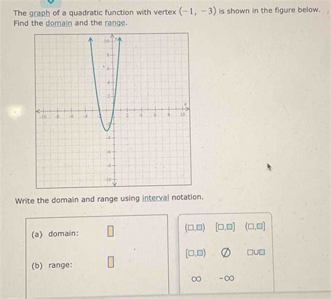 solved the graph of a quadratic function with vertex 1 3 is shown