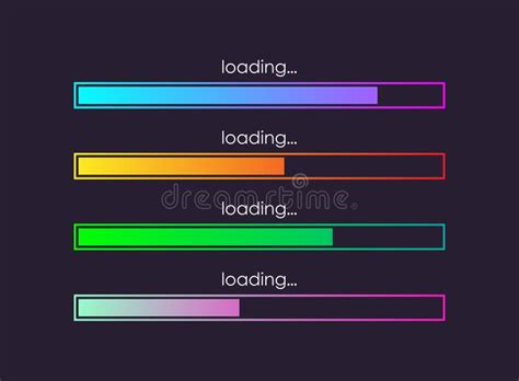 Loading Bar Icon In Flat Style Progress Indicator Vector Illustration On Isolated Background