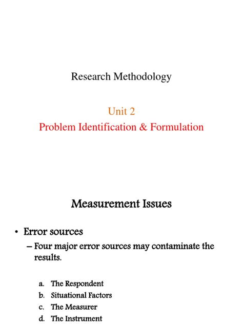 Pdf Research Methodology Problem Identification And Formulation