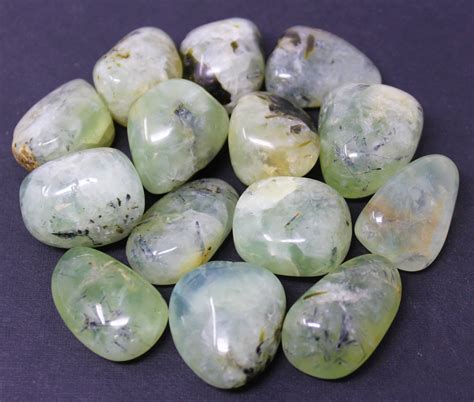 Prehnite With Epidote Tumbled Stones Choose How Many Pieces A Grade