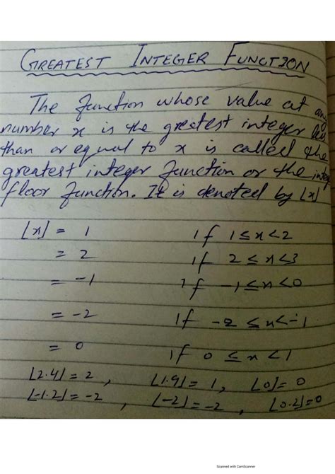 SOLUTION Lect 7 Greatest Integer Function In Calculus Studypool