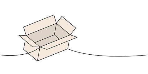 저장 상자 한 줄로 착색 된 연속 그림 판지 납품 포장 상자 벡터 일러스트 레이 션 나무 상자에 대한 스톡 벡터 아트 및 기타 이미지 나무 상자 디자인 라인아트