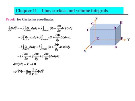 Ppt Chapter 11 Line Surface And Volume Integrals Powerpoint