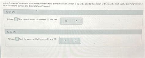 Solved Using Chebyshevs Theorem Solve These Problems For A