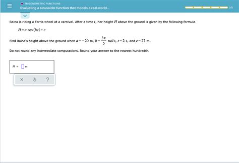 Solved O Trigonometric Functions Evaluating A Sinusoidal