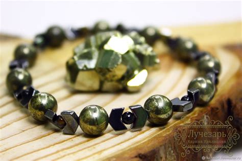 Гематит + Пирит + Чёрный Агат браслет унисекс на заказ в интернет ...