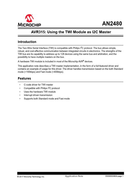 Using The Twi Module As I2c Master Pdf Telecommunications Electrical Engineering