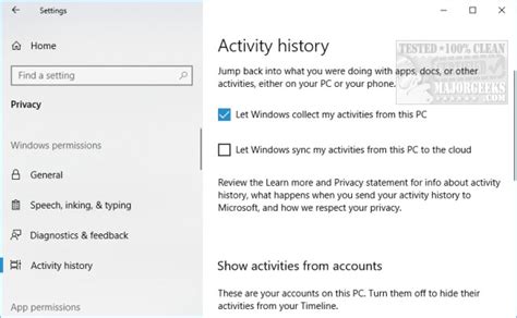 Timeline Feature Not Working In Windows 10 Majorgeeks
