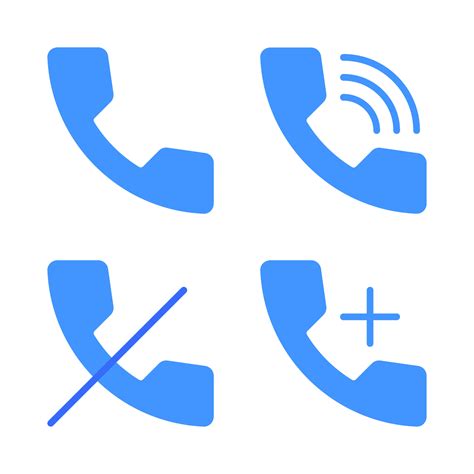 User Interface Icons Set Telephone Phone Ringing Phone Rejected Add Phone Perfect For
