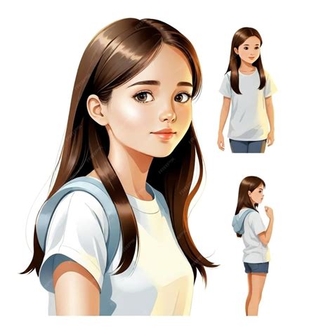 Girl Finding Vector Set White Background Isolated A High Premium Ai Generated Vector