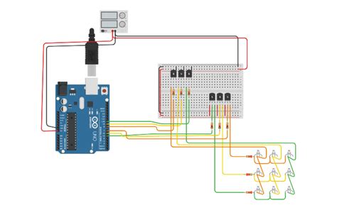 Circuit Design 3x3 Led Grid Tinkercad