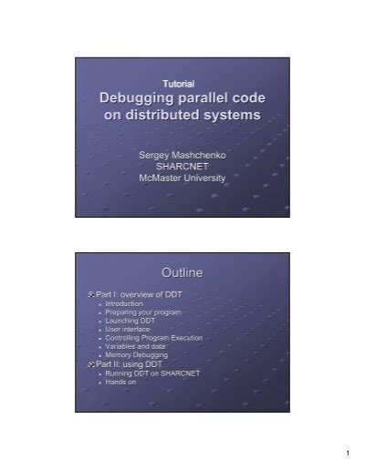 Parallel Debugging With Ddt Sharcnet