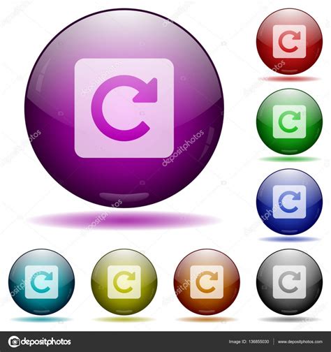 rotate right glass sphere buttons stock vector by ©renegadehomie 136855030