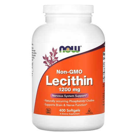 Now Foods Non Gmo Lecithin 1200 Mg 100 200 400 Softgels Shopee