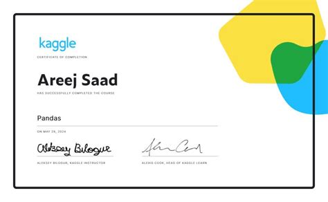 Completed Pandas Course On Kaggle Areej Saad Posted On The Topic