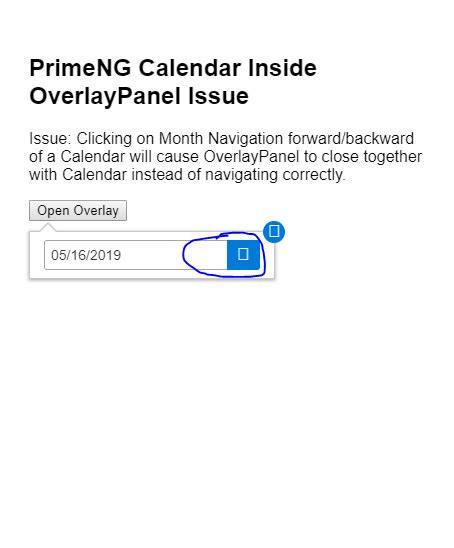Only Inside P Overlaypanel P Calendar Has Monthyear Navigation