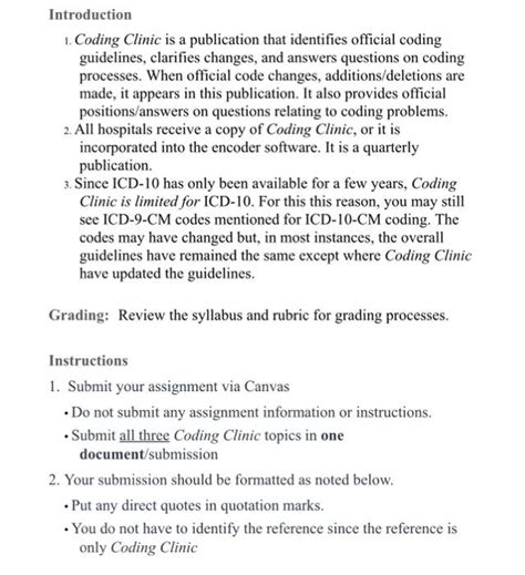 Introduction Coding Clinic Is A Publication That Chegg