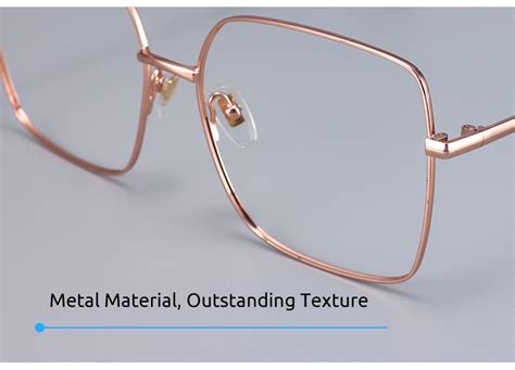 Women Glasses Large S0164 Rose Gold Pink Metal Square Frame Firmoo Uk