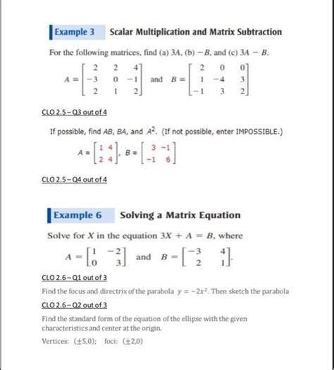 Solved Example 3 Scalar Multiplication And Matrix Chegg Com