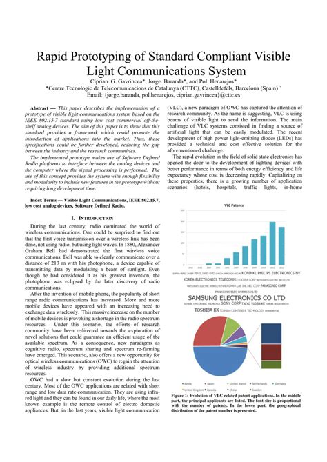 Pdf Rapid Prototyping Of Standard Compliant Visible Light Communications System