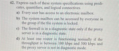 Solved 42 Express Each Of These System Specifications Using