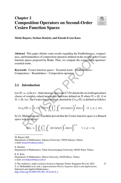 Pdf Composition Operators On Second Order Cesàro Function Spaces