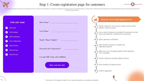 Client Onboarding Journey Impact On Business Step 1 Create Registration Page For Customers