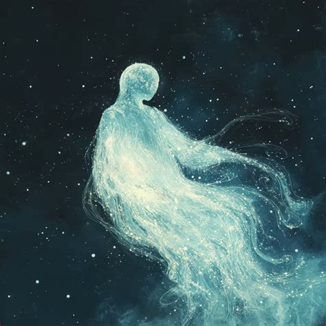 Ethereal Glowing Figure Floating In Space Stock Image Image Of Energy