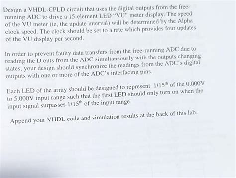 Design A Vhdl Cpld Circuit That Uses The Digital