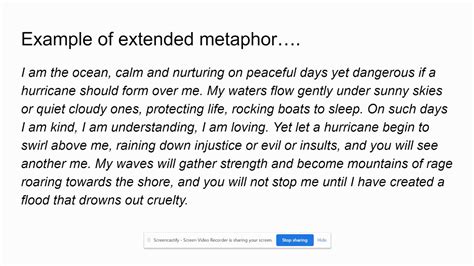 Extended Metaphor Examples