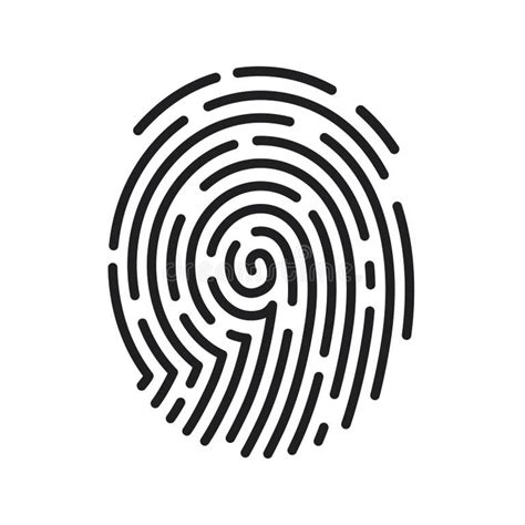 Fingerprint Icon Signature Concept For Password Encryption To Protect Information Stock Vector