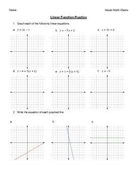 Linear Function Packet By Nicholas Denari TPT