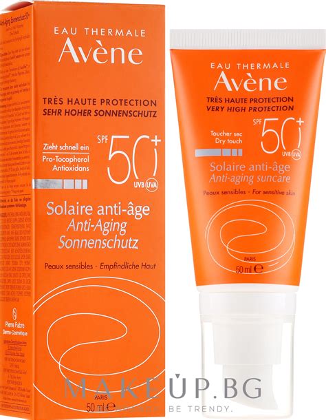 Avene Solaire Anti Age Spf 50 Слънцезащитен крем за лице против бръчки Makeup Bg