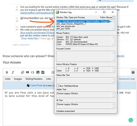 Java Get Title Of Active Window Stack Overflow