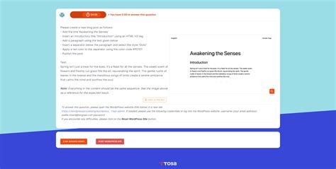Tosa For Wordpress Skills Certification Exam