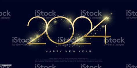 반짝이는 황금 숫자가 있는 2024년 새해 복 많이 받으세요 고급스러운 골드 글리터로 둘러싸여 있습니다 배너 포스터 및 축하 인사말을 위한 프리미엄 벡터 디자인 12월 31