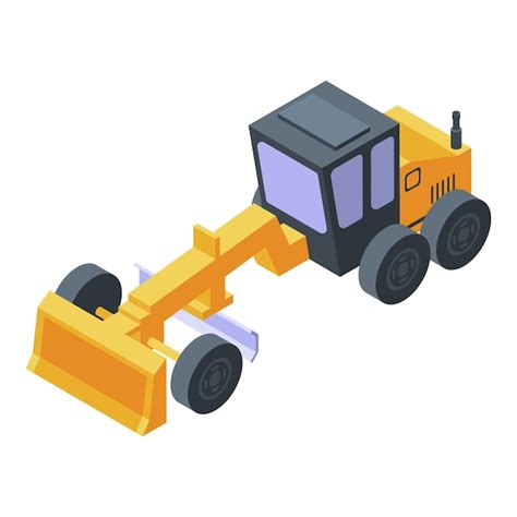 Premium Vector Construction Grader Machine Icon Isometric Of