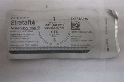 New Ethicon Sxpp1a445 Stratafix Symmetric Pds Plus Knotless Tissue Control Device 4 0 Metric 24