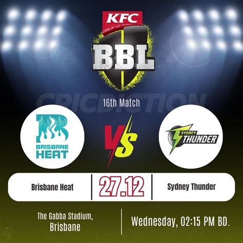 Fantasy Tips Brisbane Heat Vs Sydney Thunder Big Bash League 2023 24