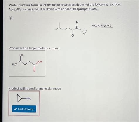 Solved Write Structural Formula For The Major Organic