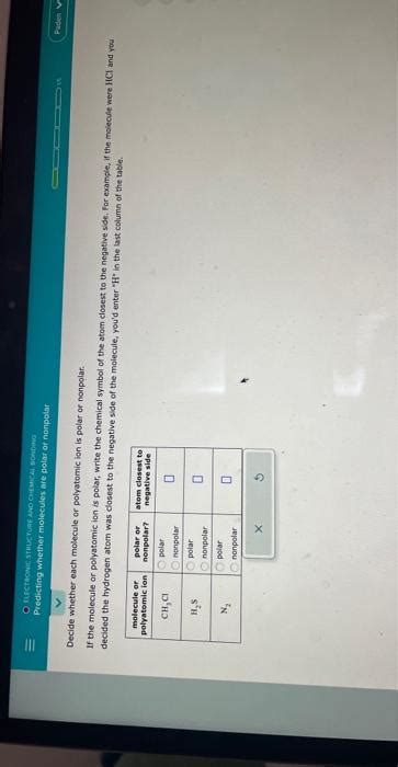 Solved Decide Whether Each Molecule Or Polyatomic Ion Is