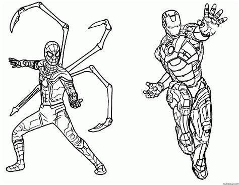 Spiderman Iron Man Coloring Page Turkau