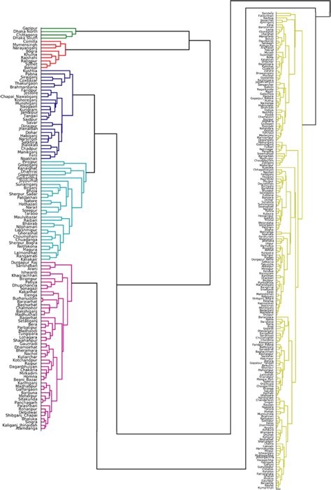 Dendrogram Showing The Clustering Process And The Six Clusters For This Download Scientific
