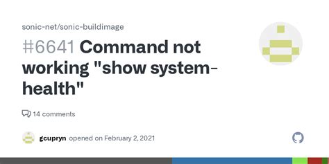 Command Not Working Show System Health Issue 6641 Sonic Net Sonic Buildimage GitHub