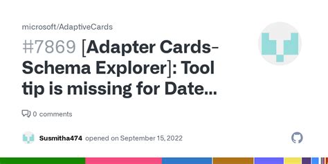Adapter Cards Schema Explorer Tool Tip Is Missing For Date And Time
