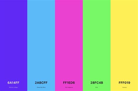 25 Best Neon Color Palettes With Names And Hex Codes Artofit