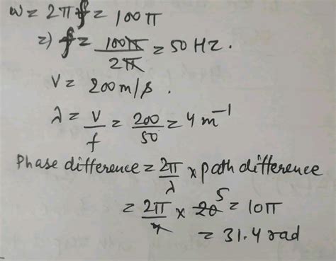 The Angular Frequency Of A Particle In A Progressive Wave In An Elastic Medium Is Rads And