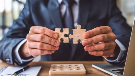 Problem Solving And Strategic Planning Puzzle Pieces In Hands Of