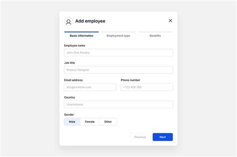 Add Employee Modals Ui By Divyansh Pandey On Dribbble